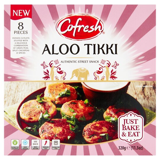 Cofresh Aloo Tikki 8 Pieces 320G - Tesco Groceries
