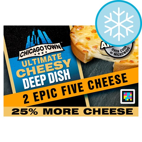Chicago Town Ultimate Cheesy Deep Dish Epic Five Cheese Pizza 2 x 164g ...