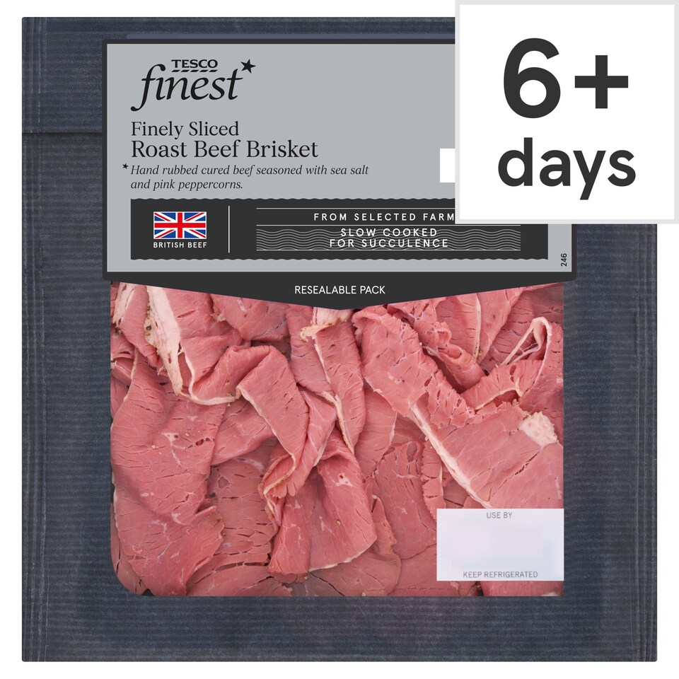 Tesco Finest Finely Sliced Roast Beef Brisket 90g - Tesco Groceries