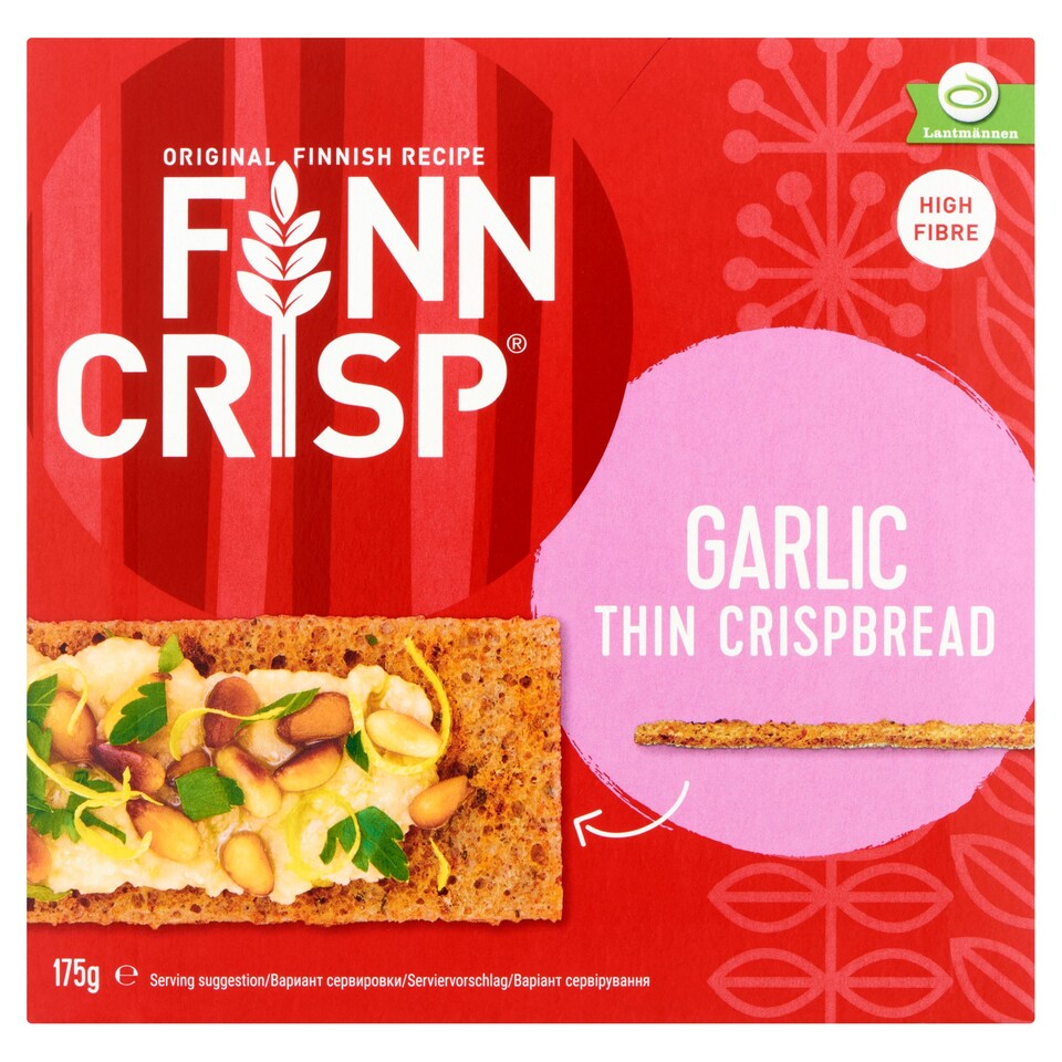 Finn Crisp Thin Rye Crisp Bread with Garlic 175 g - Tesco Groceries