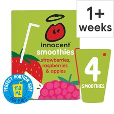 Innocent Kids Strawberry Raspberry & Apple 4X150ml - Tesco Groceries