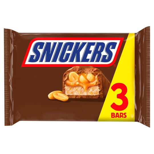 Snickers Chocolate Bars Multipack 3X41.7G - Tesco Groceries