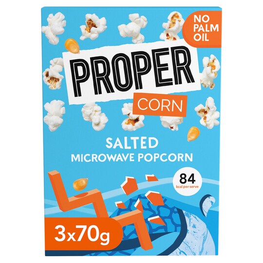 Propercorn Salted Microwave Popcorn 3X70g - Tesco Groceries