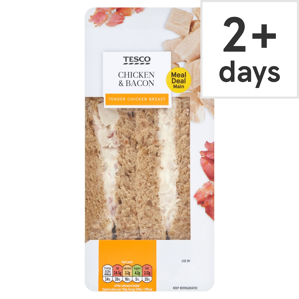 Tesco Chicken & Bacon Sandwich 163G - Tesco Groceries
