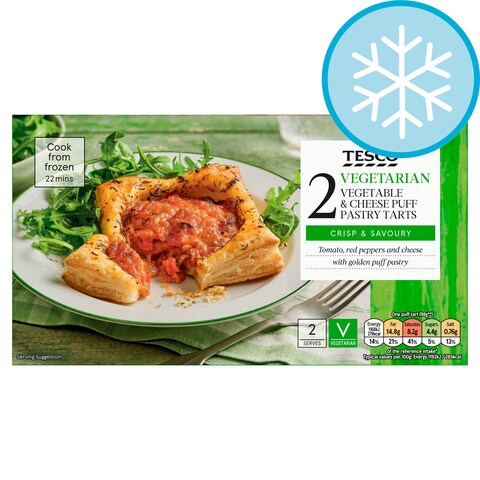 Tesco Vegetarian 2 Vegetable & Cheese Puff Pastry Tarts 220g - Tesco ...