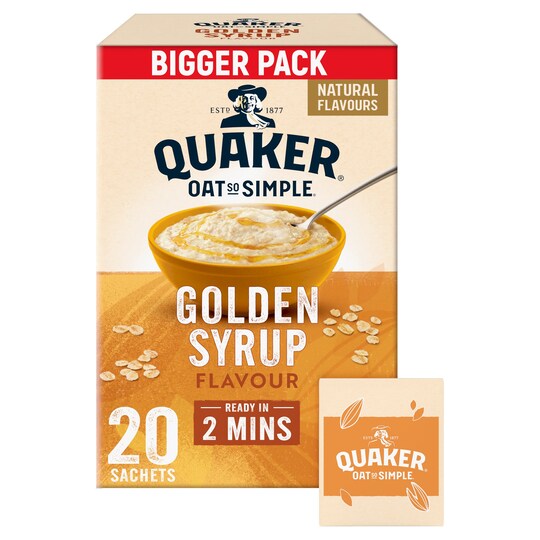 Quaker Oat So Simple 20 Golden Syrup Porridge Sachets 720G - Tesco ...
