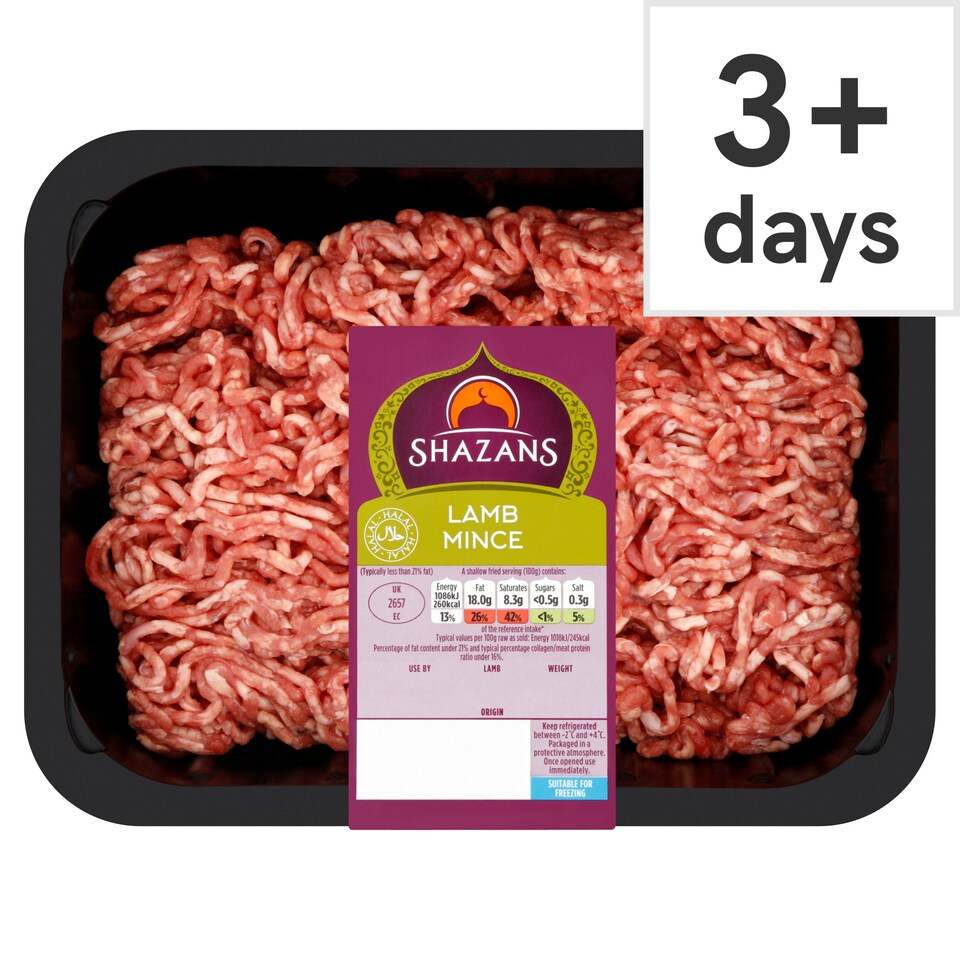 Shazans Halal Lamb Mince 500G - Tesco Groceries
