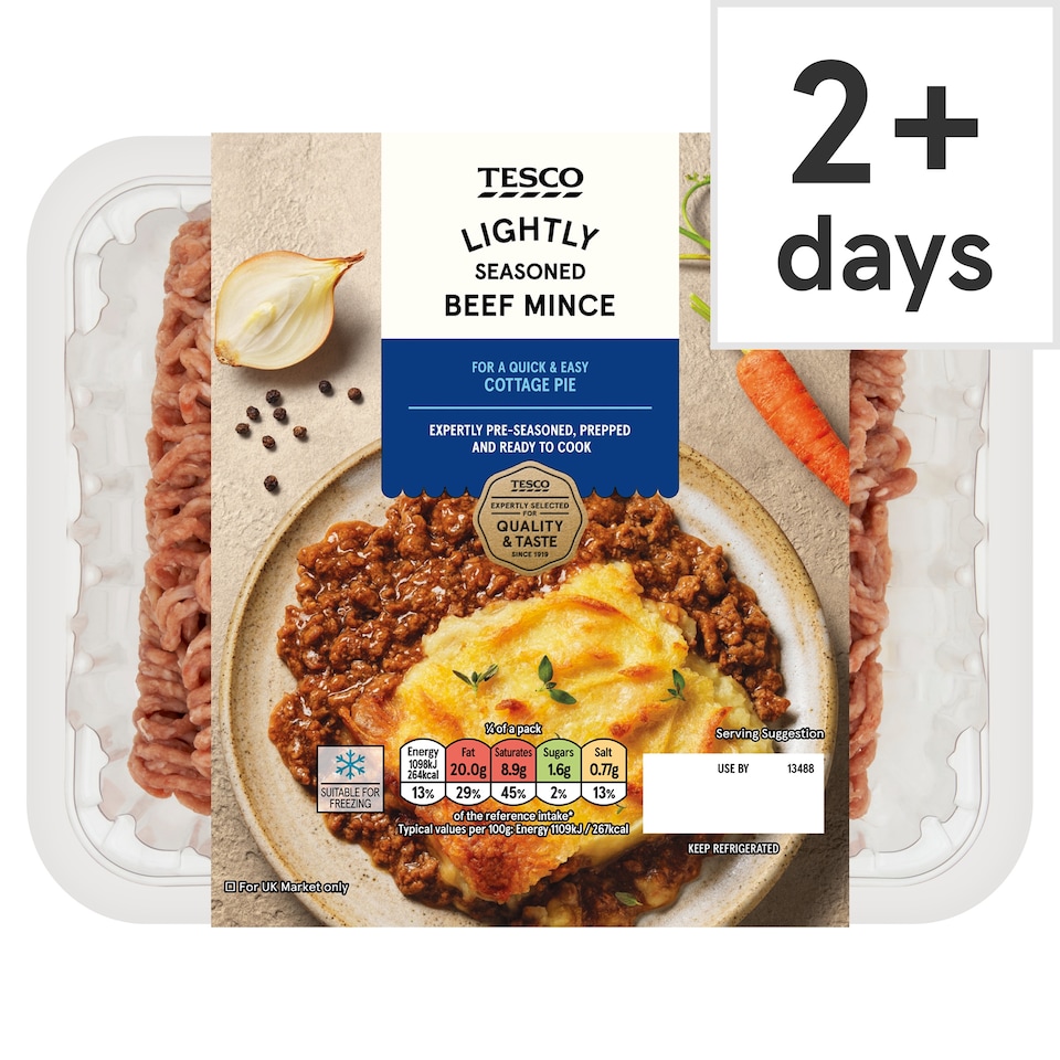 Tesco Lightly Seasoned Beef Mince 500G - Tesco Groceries