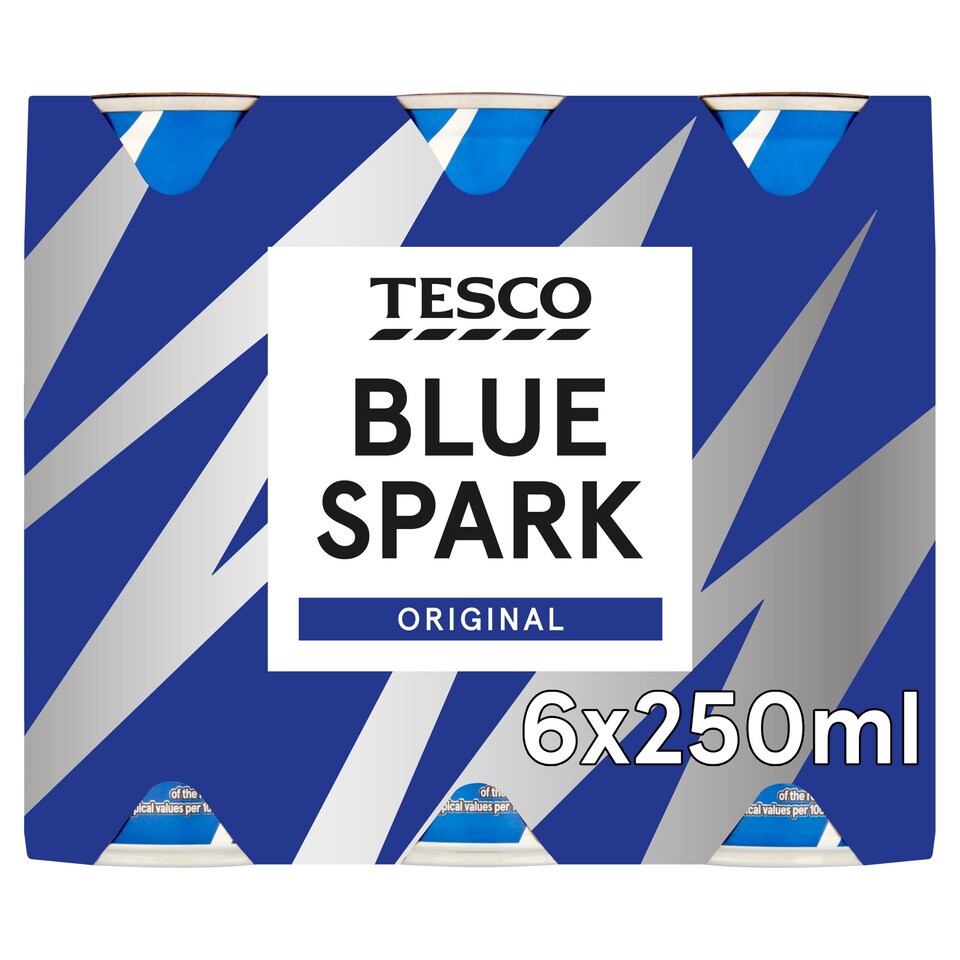 Tesco Blue Spark 6X250ml - Tesco Groceries