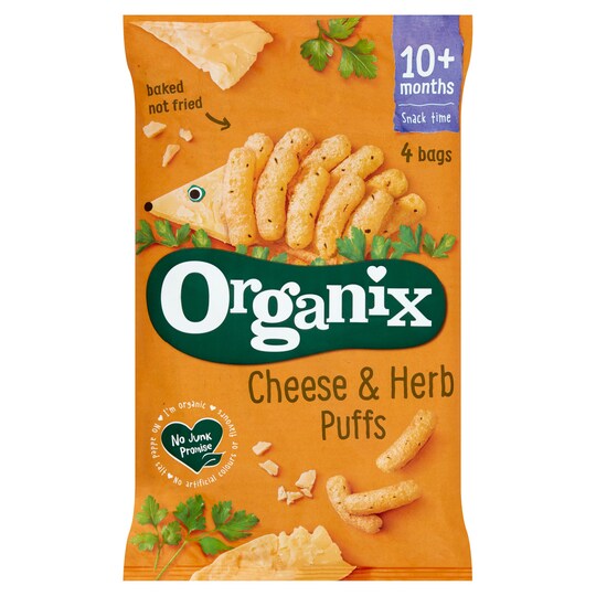 Organix Cheese & Herb Puffs 4X15g - Tesco Groceries