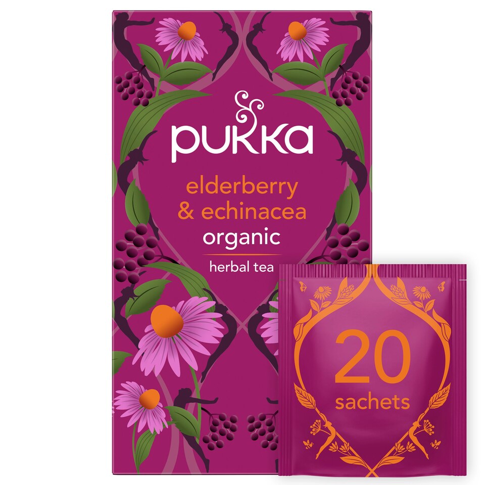 Pukka Elderberry & Echinacea Organic 20 Tea Bags 40G - Tesco Groceries