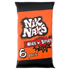 Nik Naks Nice & Spicy Corn Snacks 6X20g - Tesco Groceries