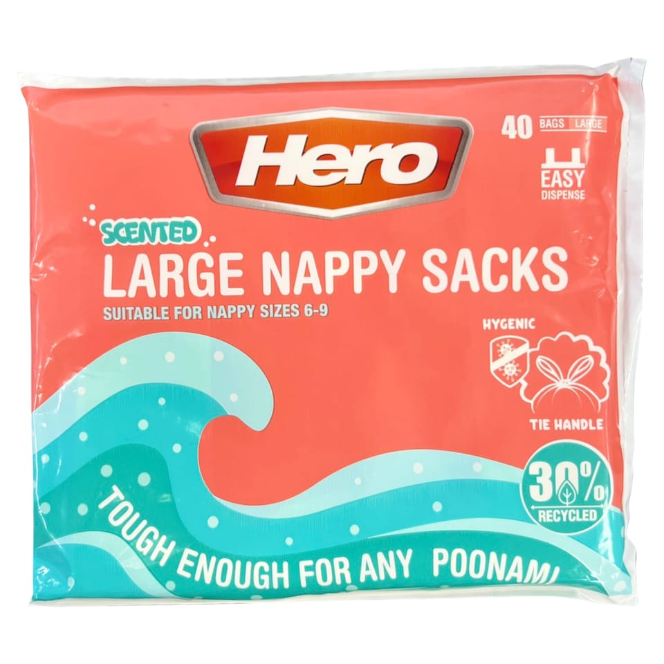Hero Nappy Sacks Large 40's - Tesco Groceries