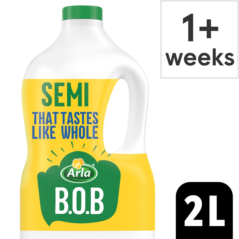Arla BOB Semi-Skimmed Milk 2L That Tastes Like Whole - Tesco Groceries