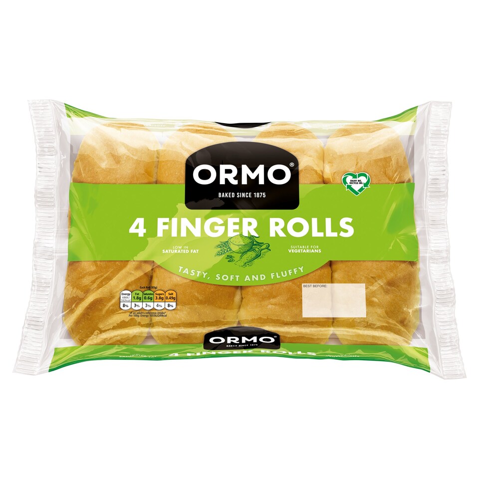 Ormo Finger Rolls 4'S - Tesco Groceries