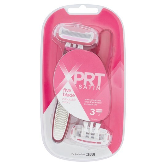 Xprt. Satin 5 Blade Disposable Razors 3 Pack - Tesco Groceries