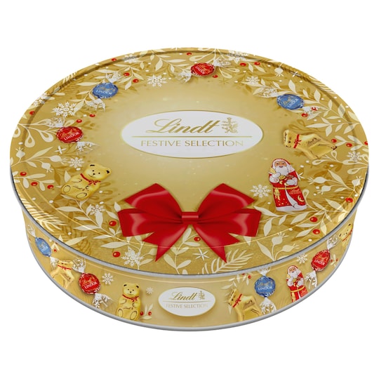 Lindt Festive Selection Tin Christmas Chocolate 400G - Tesco Groceries