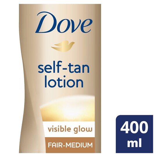 Dove Visibleglow Gradual Self Tan Fair Medium 400Ml - Tesco Groceries