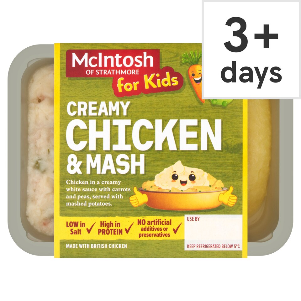 McIntosh of Strathmore Kidz Creamy Chicken and mash 275g - Tesco Groceries