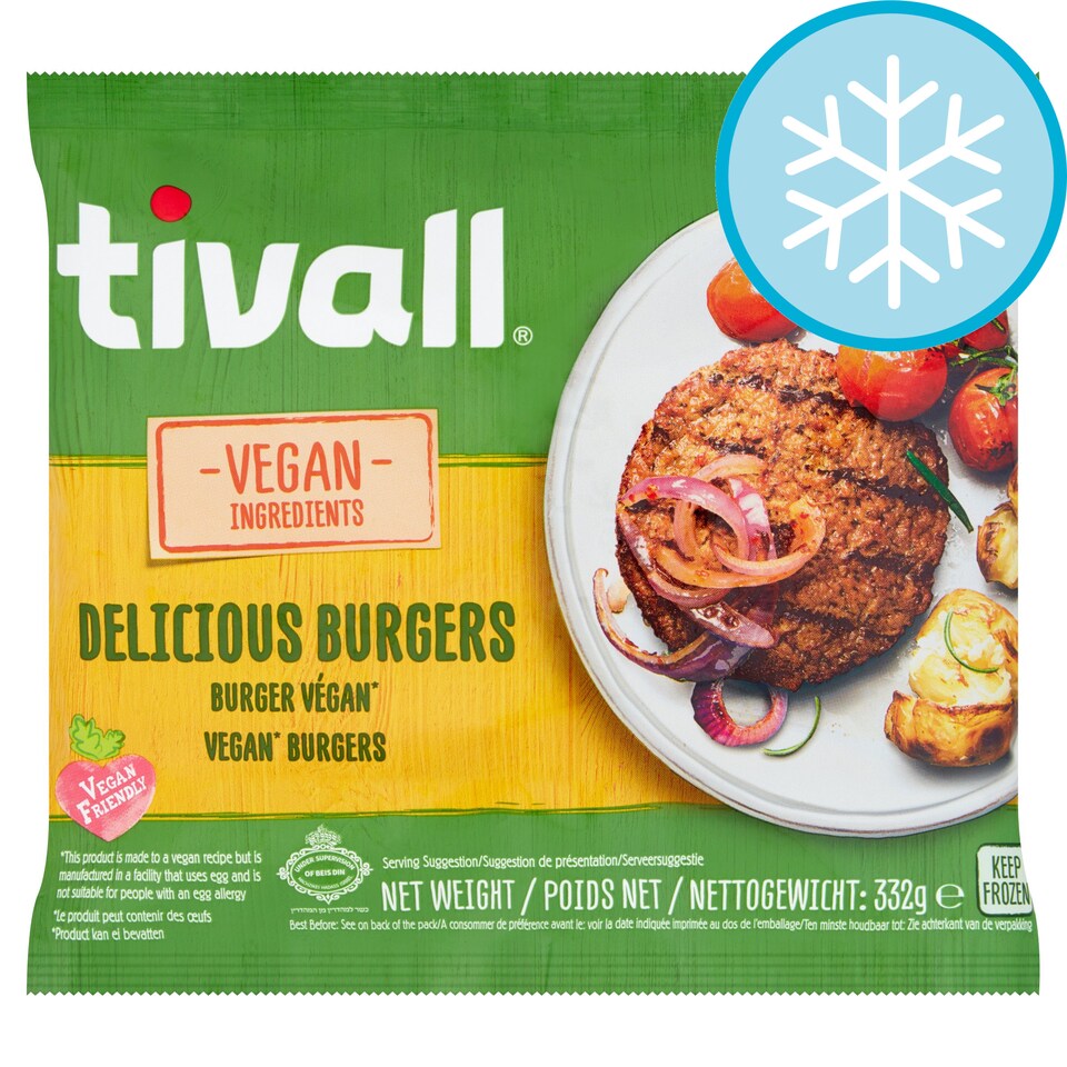 Tivall Vegan Burger 332G - Tesco Groceries