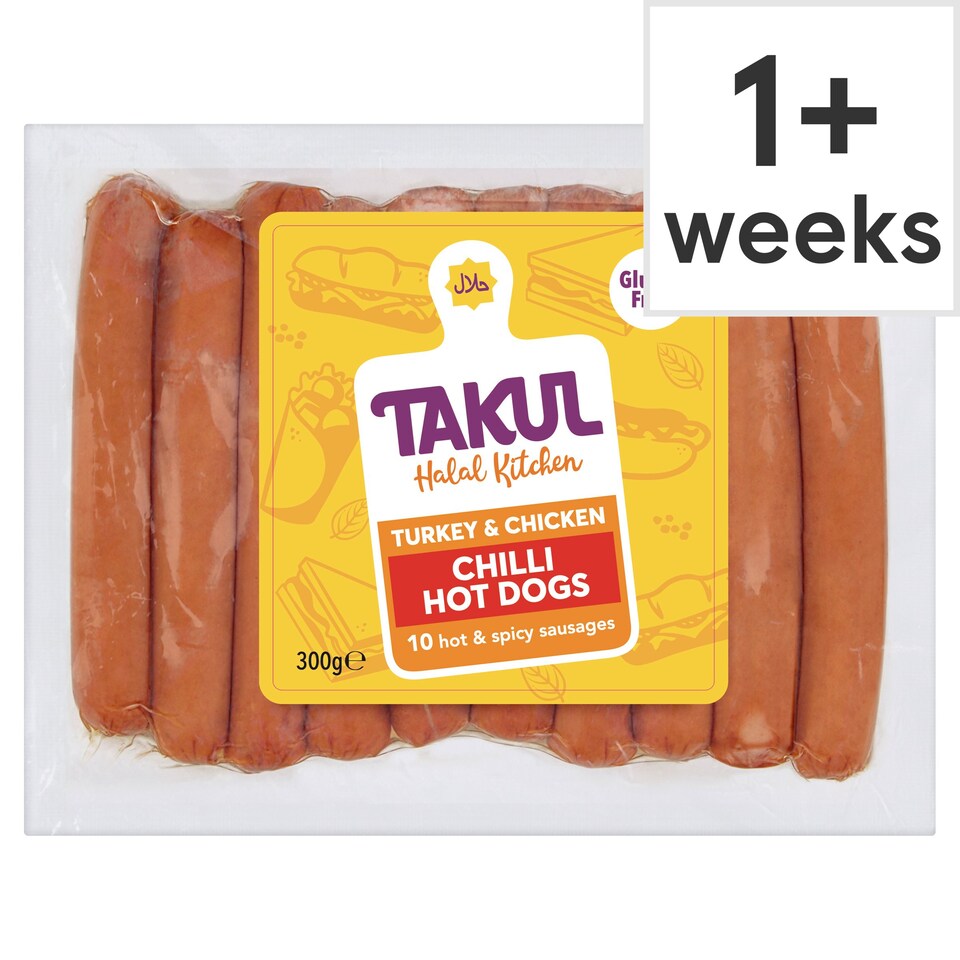 Takul Halal Kitchen 10 Chilli Hot Dog 300G - Tesco Groceries