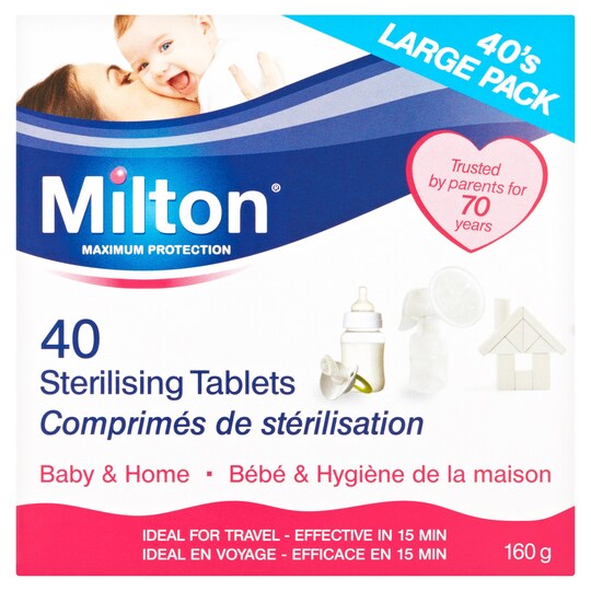 Milton 40 Sterilising Tabs 160G - Tesco Groceries