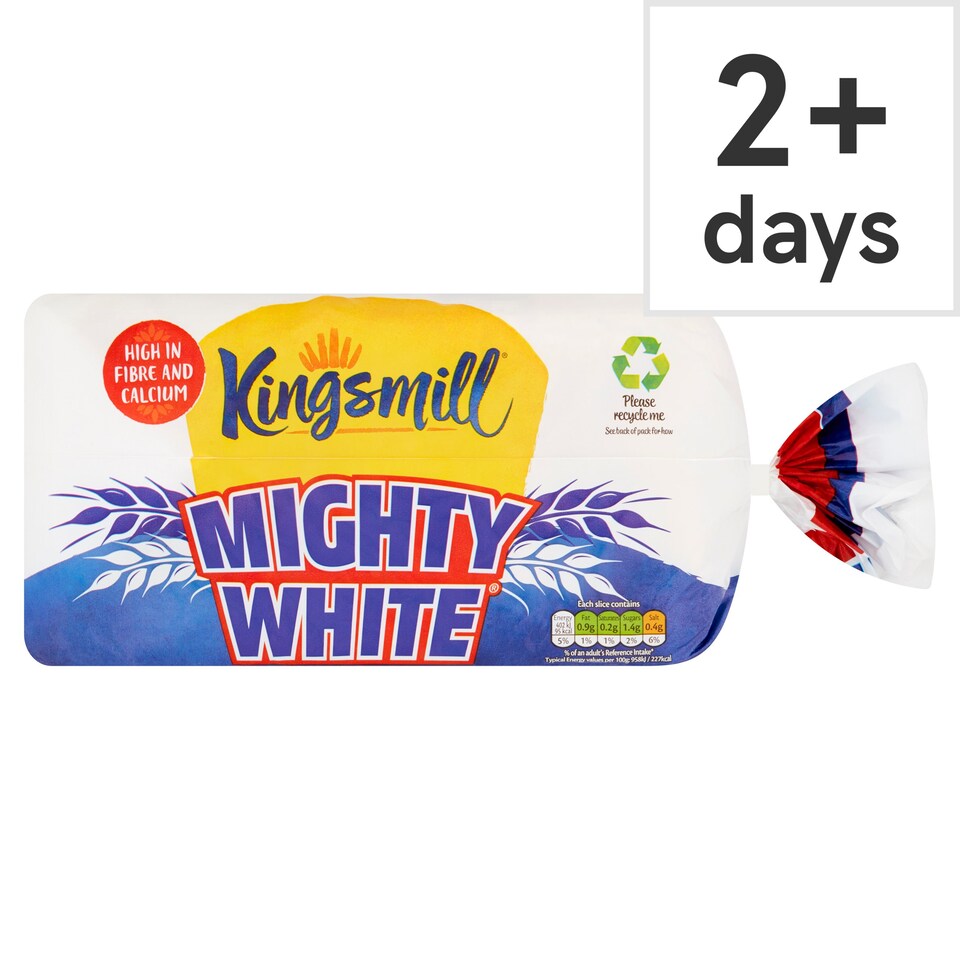 Kingsmill Mighty White Thick Bread with Wheat Fibre 750g - Tesco Groceries