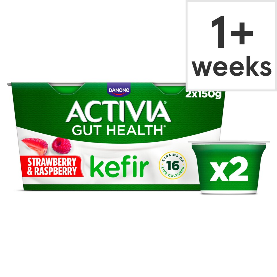 Activia Gut Health Kefir - Strawberry & Raspberry 2 x 150g - Tesco ...