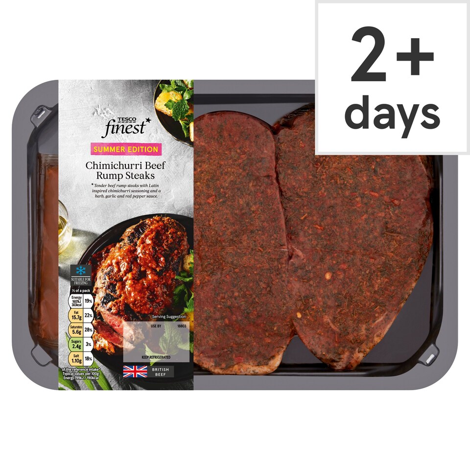 Tesco Finest Chimichurri Beef Rump Steaks 460g - Tesco Groceries