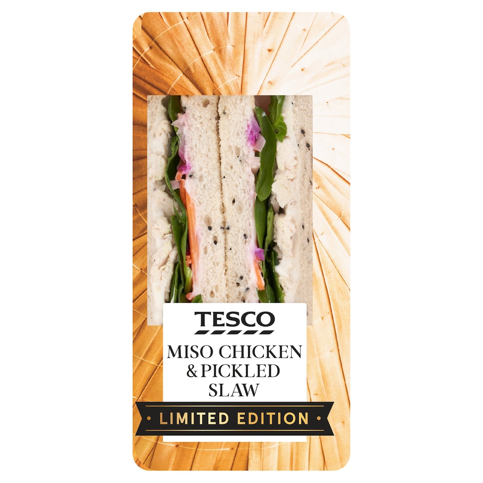 Tesco Limited Edition Miso Chicken & Pickled Slaw Sandwich - Tesco ...