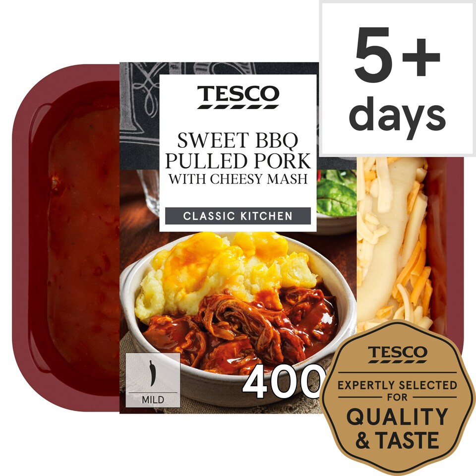 Tesco Sweet Bbq Pulled Pork With Cheesy Mash 400G - Tesco Groceries