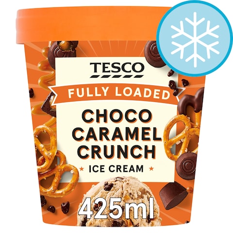 Tesco Fully Loaded Choco Caramel Crunch Ice Cream 425ml - Tesco Groceries