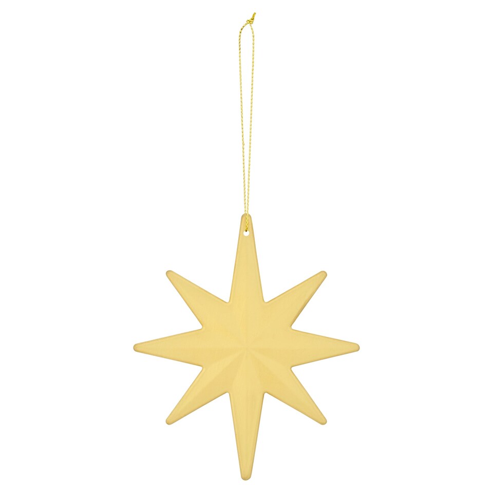 TESCO GOLD GLITTER STAR HANGING DECORATION - Tesco Groceries