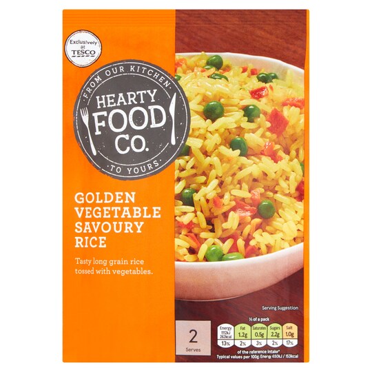 Hearty Food Co Golden Savoury Rice 120G - Tesco Groceries