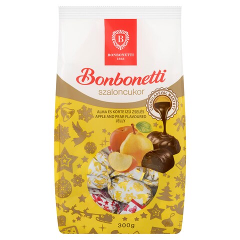 Bonbonetti étcsokoládéval mártott alma és körte íz& zselés szaloncukor ...
