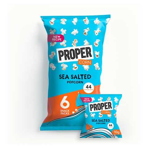 Propercorn Sea Salted Popcorn 6 x 10g - Tesco Groceries