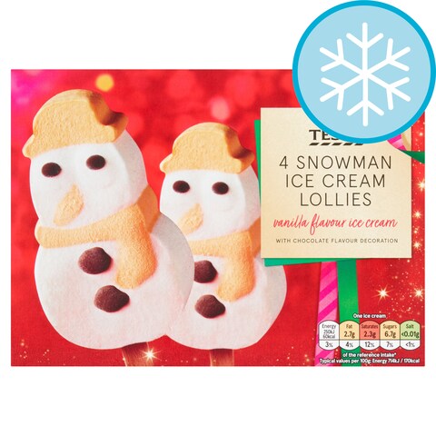 Tesco 4 Snowman Ice Cream Lollies 140g - Tesco Groceries