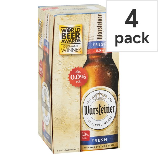Warsteiner Fresh Alcohol Free 4 X330ml - Tesco Groceries