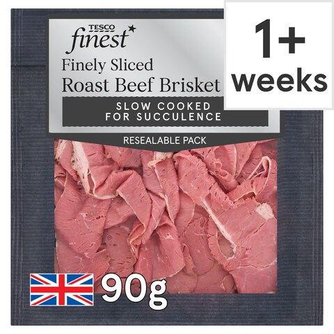 Tesco Finest Finely Sliced Roast Beef Brisket 90g - Tesco Groceries