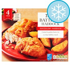 Tesco 4 Battered Haddock Fillets 500G - Tesco Groceries