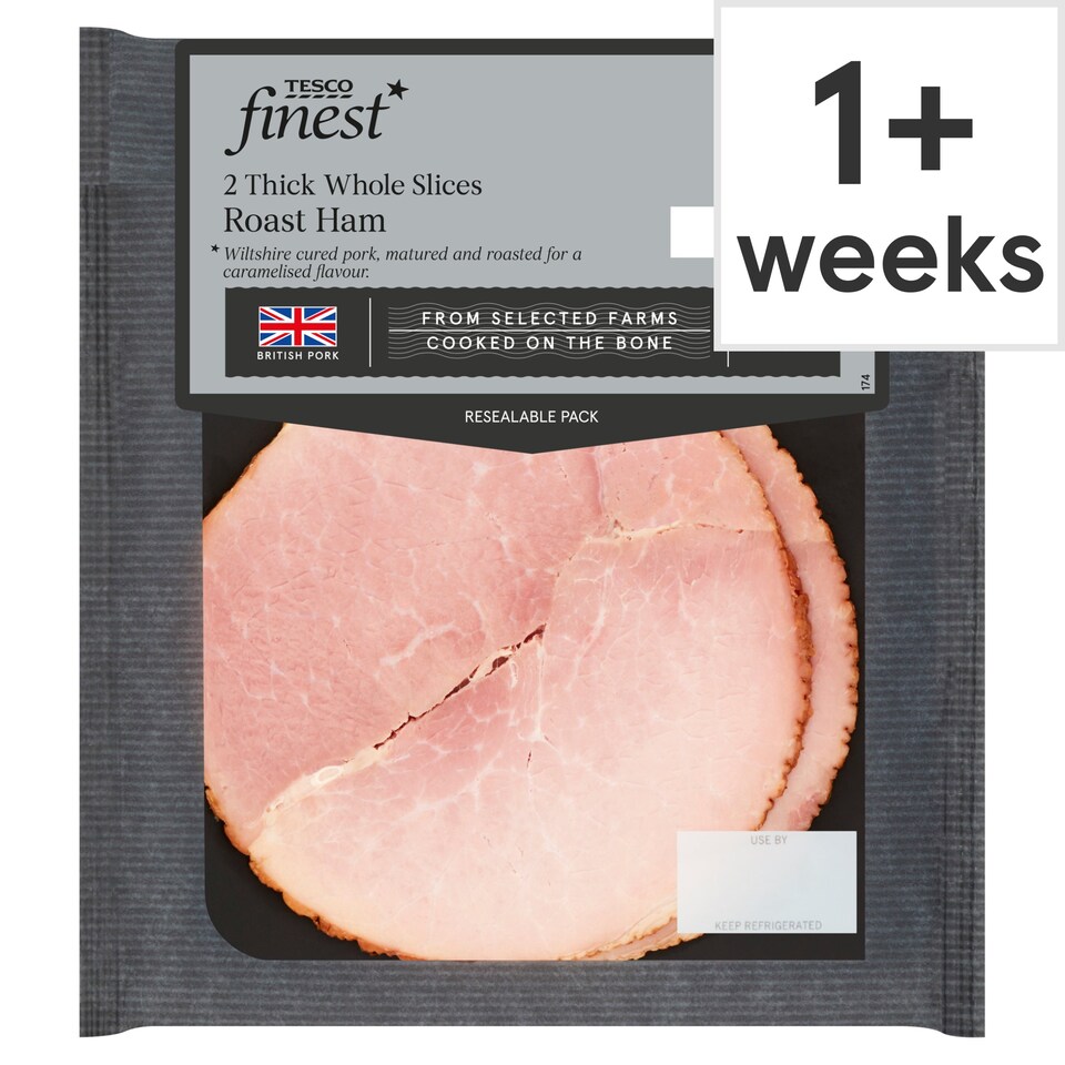 Tesco Finest 2 Thick Whole Slices Roast Ham 120g - Tesco Groceries