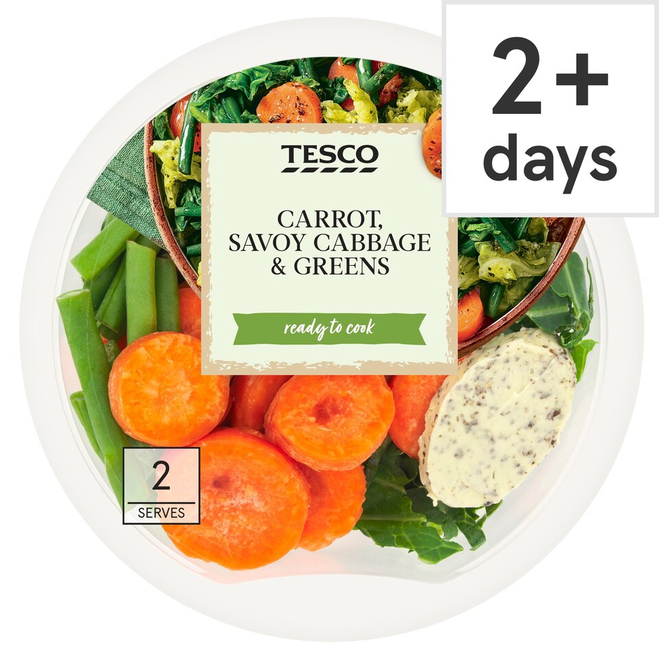 Tesco Carrot, Savoy Cabbage & Greens 205g - Tesco Groceries