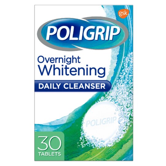 Poligrip Whitening Cleanser Tablets X30 - Tesco Groceries
