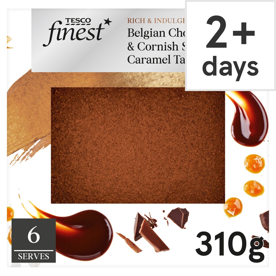 Tesco Finest Belgian Chocolate & Cornish Sea Salted Caramel Tart 310g ...