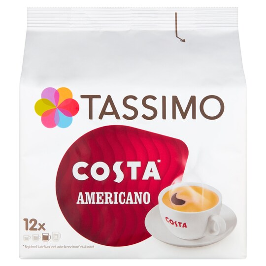 Tassimo Costa Americano Coffee Pods X12 108G - Tesco Groceries