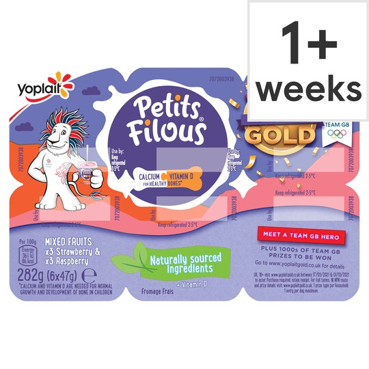 Petits Filous Strawberry & Raspberry Fromage Frais 6 X 47G - Tesco ...