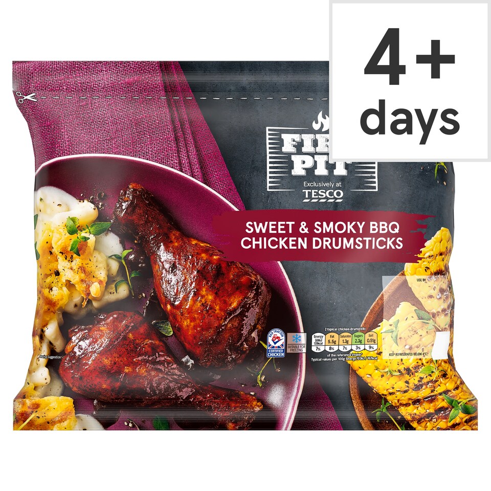 Tesco Fire Pit Sweet and Smoky BBQ Chicken Drumsticks 900g - Tesco ...