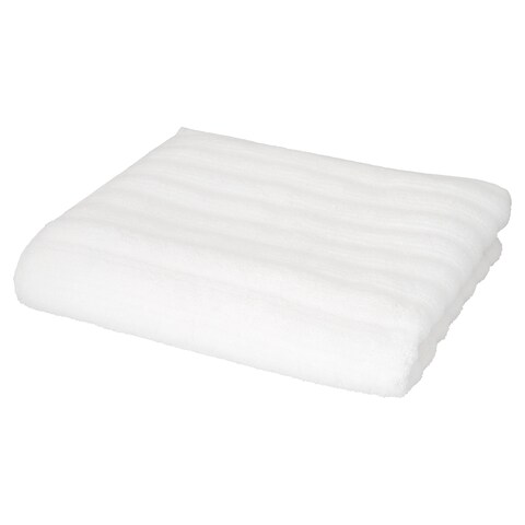 F&F Home White Ribbed Bath Sheet Towel - Tesco Groceries