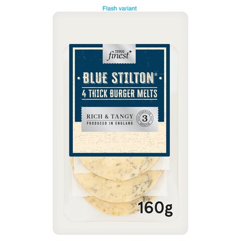 Tesco Finest 4 Blue Stilton® 4 Thick Burger Melts 160g - Tesco Groceries