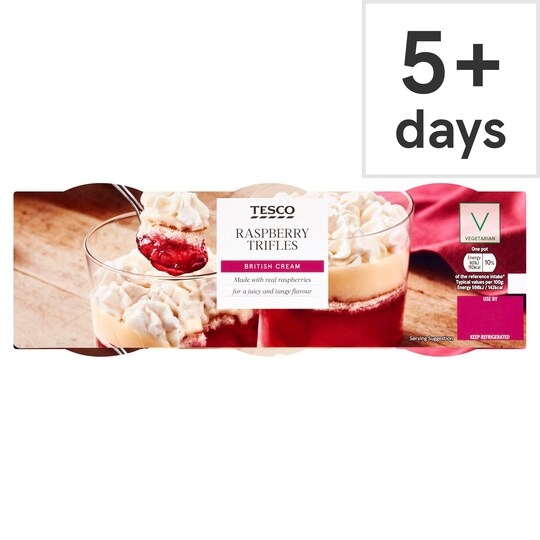 Tesco Raspberry Trifles 405G (3X135g) - Tesco Groceries